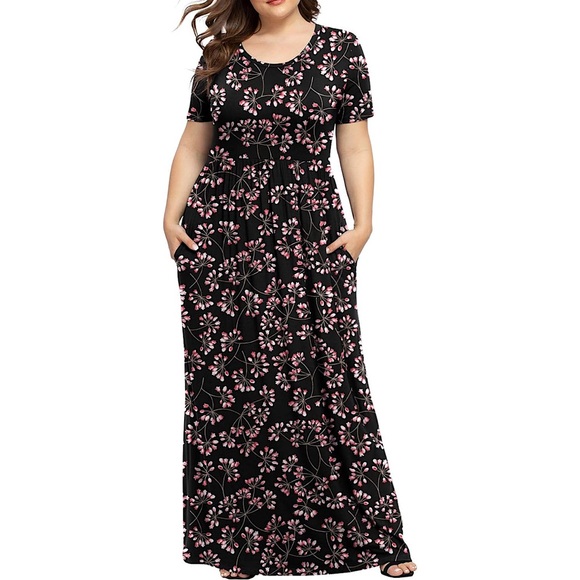 Dresses | Plus Size Casual Dresses Short Sleeve Maxi Dress Xl6xl With ...